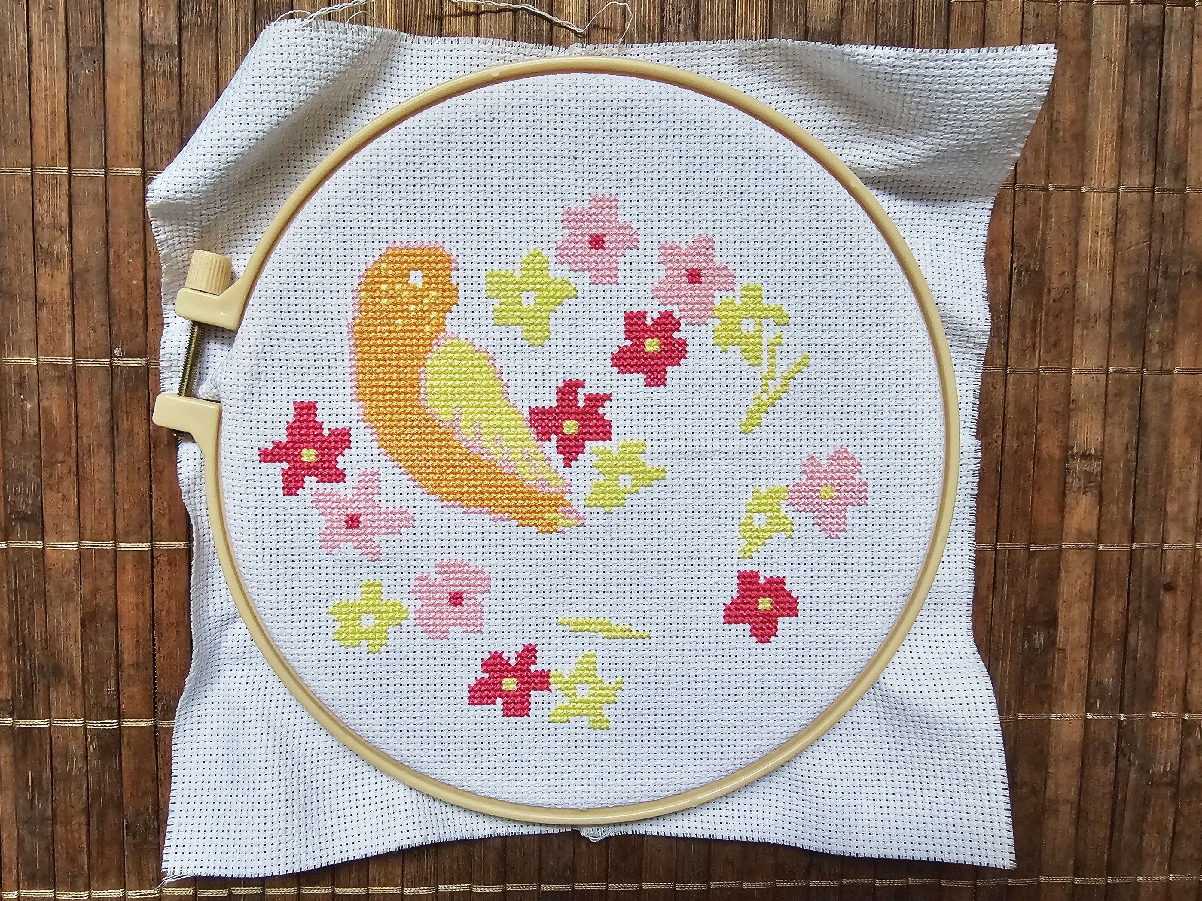 DIY Cross Stitch Kit – Parrots And Flowers – Alphe's Corner