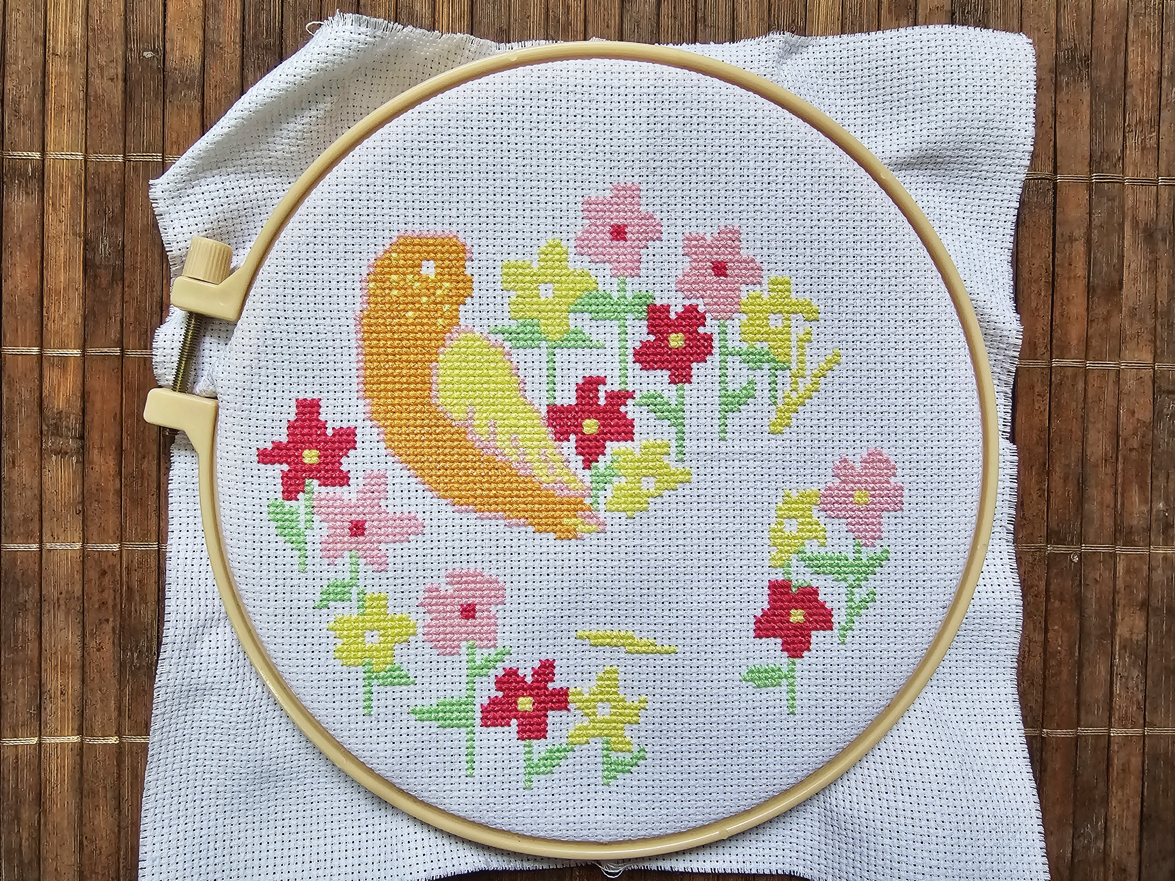 DIY Cross Stitch Kit – Parrots And Flowers – Alphe's Corner