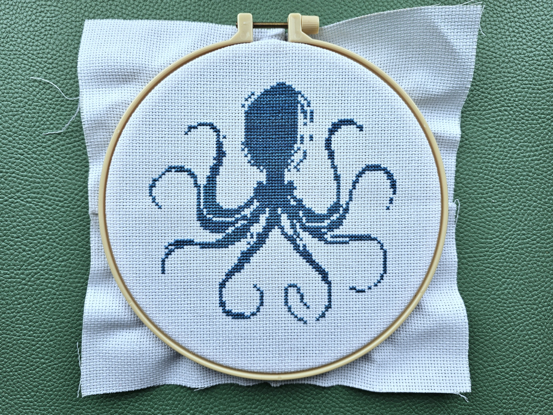 DIY Cross Stitch Kit – Blue Octopus – Alphe's Corner