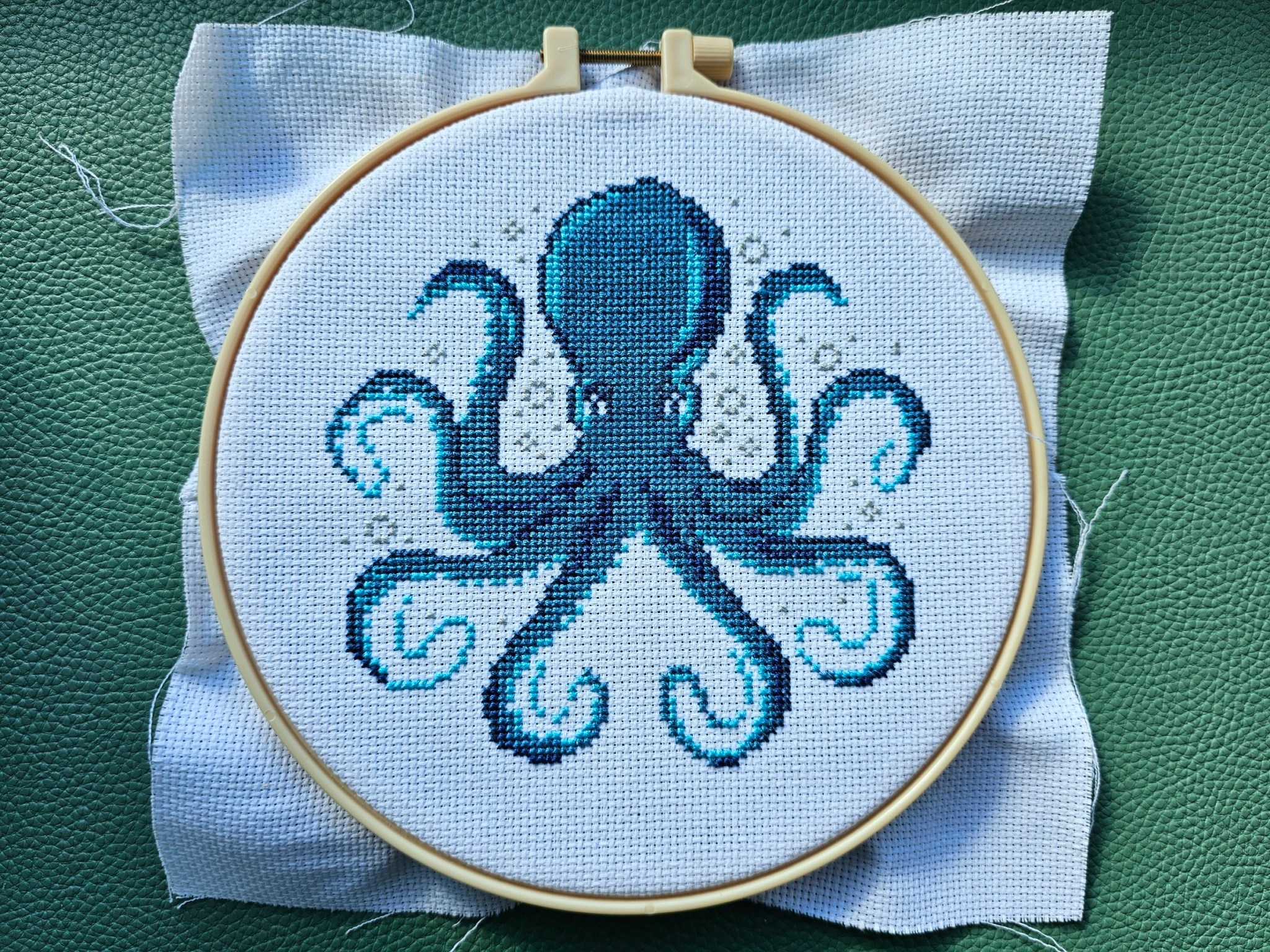 DIY Cross Stitch Kit – Blue Octopus – Alphe's Corner